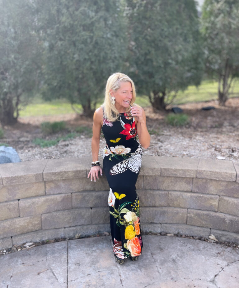 The Alice & Olivia Delora Open Back Maxi | The House of O'Brien