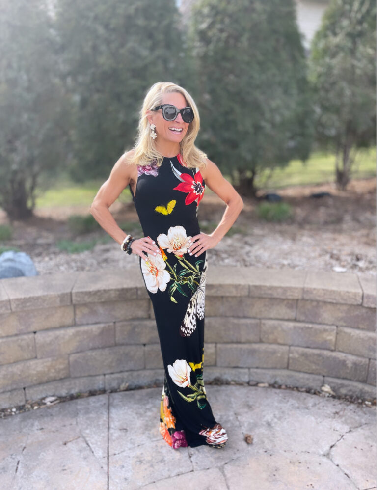 The Alice & Olivia Delora Open Back Maxi | The House of O'Brien